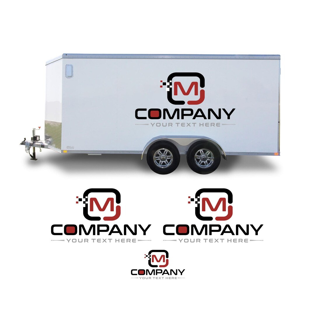 Custom Full Color Printed Trailer Lettering Business Lettering Decals ...
