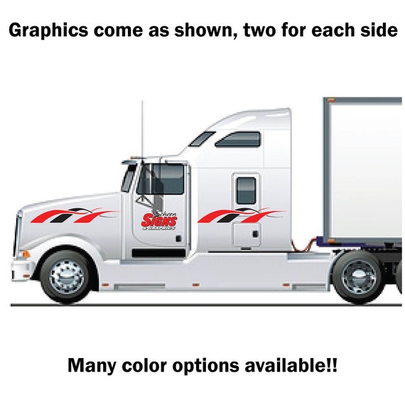 Semi Truck Vinyl Graphics Decals Stripes & Door Name Decal - Etsy