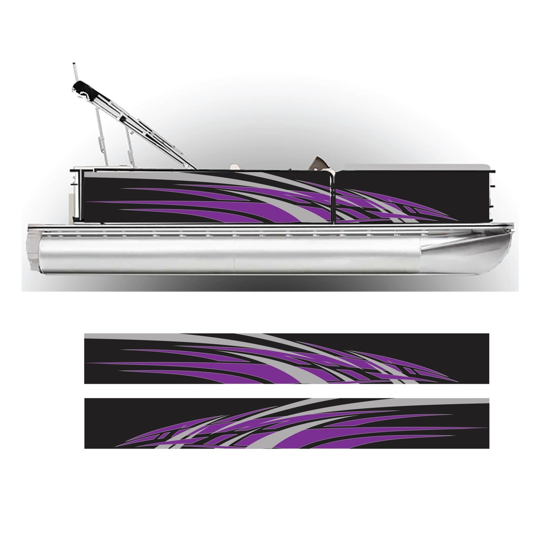 Pontoon Boat Wrap Graphic Decal Kit - Many Sizes and Colors - Full ...
