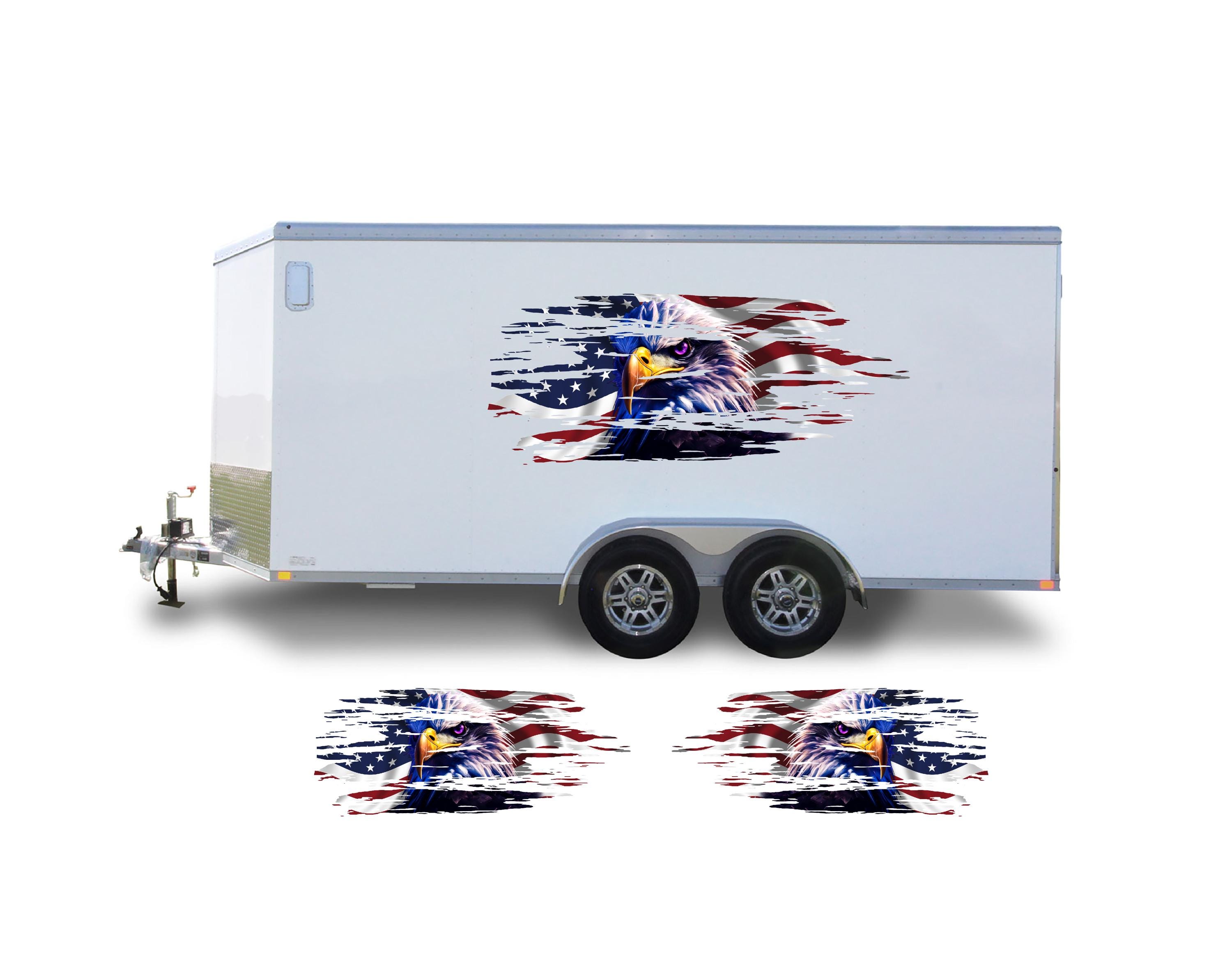 Patriotic Graphics American Flag Trailer Graphics Vinyl Graphics Auto ...