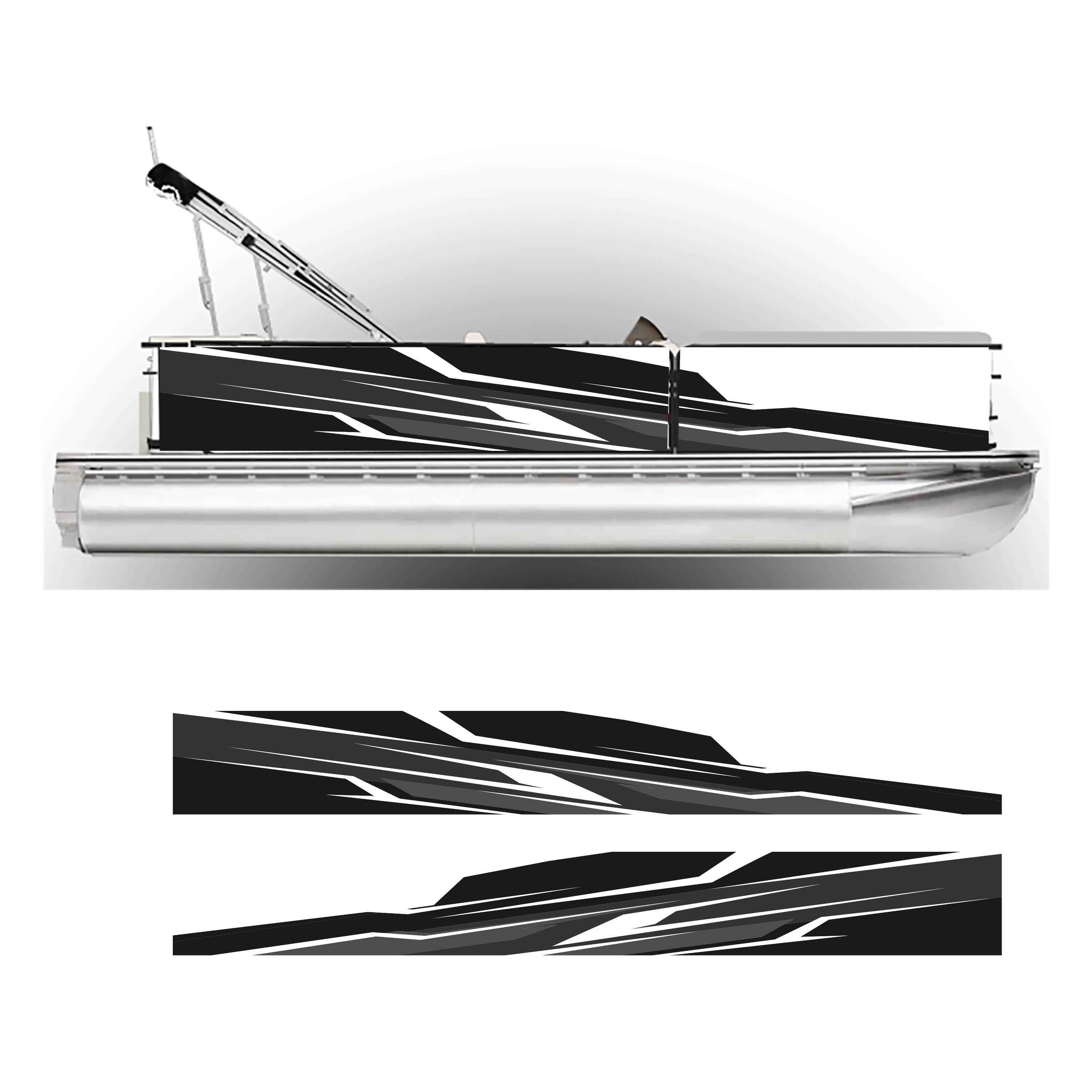 Pontoon Boat Wrap Graphic Decal Kit - Many Sizes and Colors - Full ...