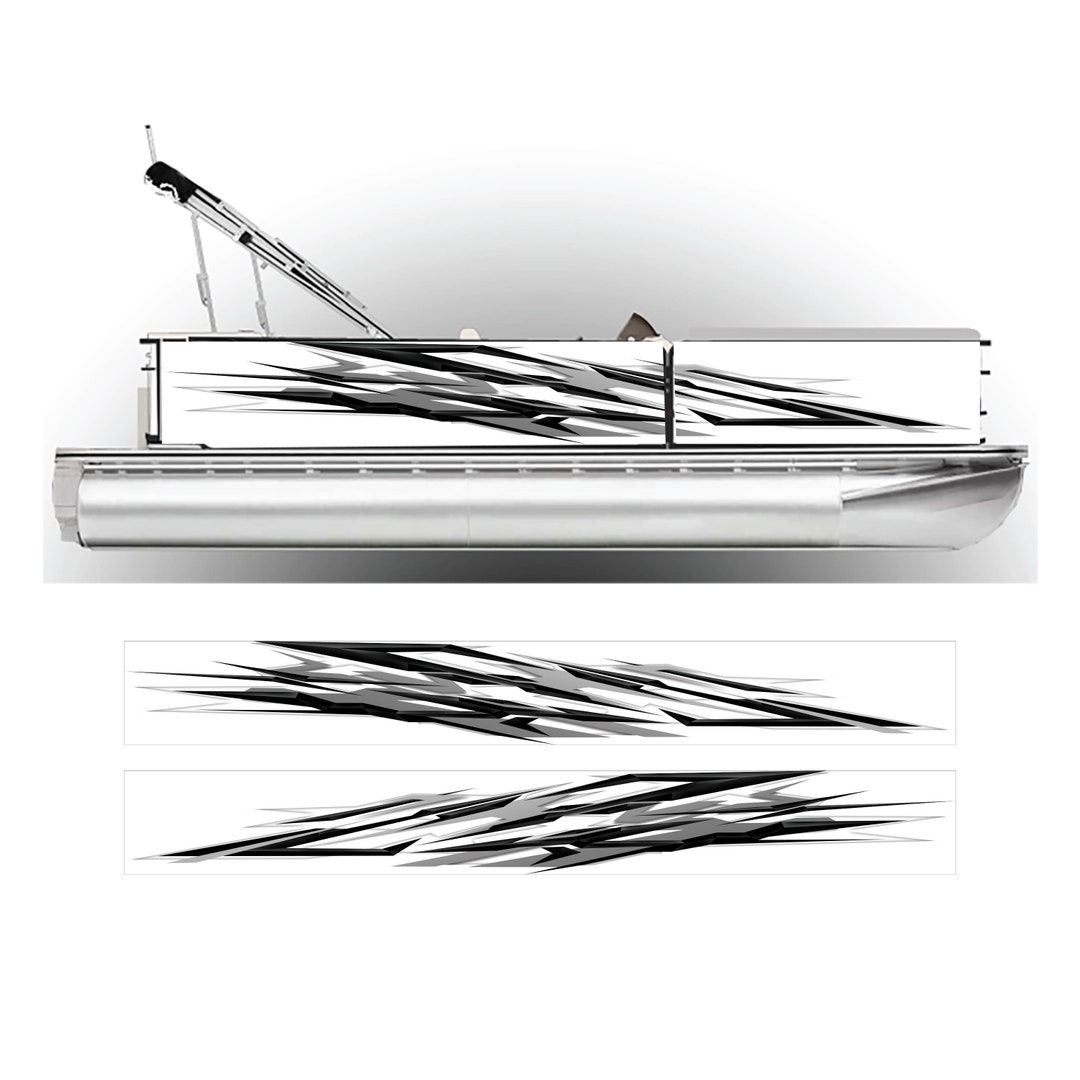 Pontoon Boat Wrap Graphic Decal Kit - Many Sizes and Colors - Full ...