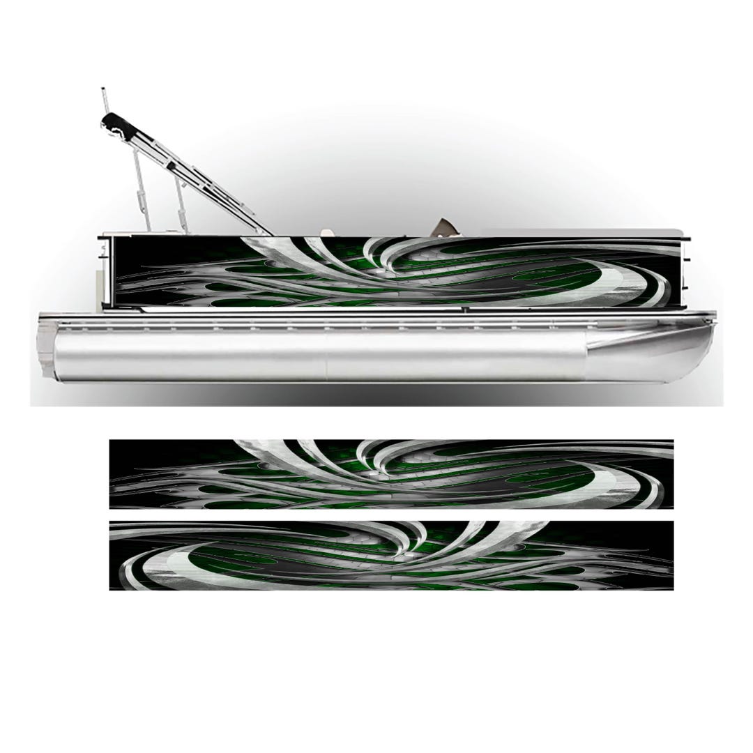 Green Pontoon Boat Wrap Graphic Decal Kit - Many Sizes and Colors ...