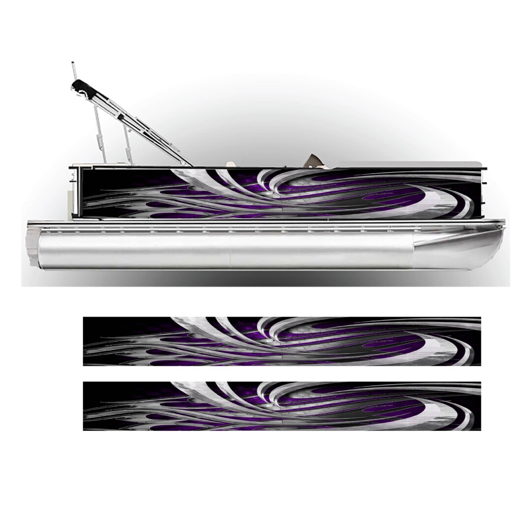 Purple Pontoon Boat Wrap Graphic Decal Kit - Many Sizes and Colors ...