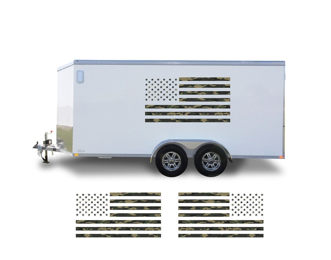 Camo Patriotic Graphics American Flag Trailer Graphics Camo Graphics ...