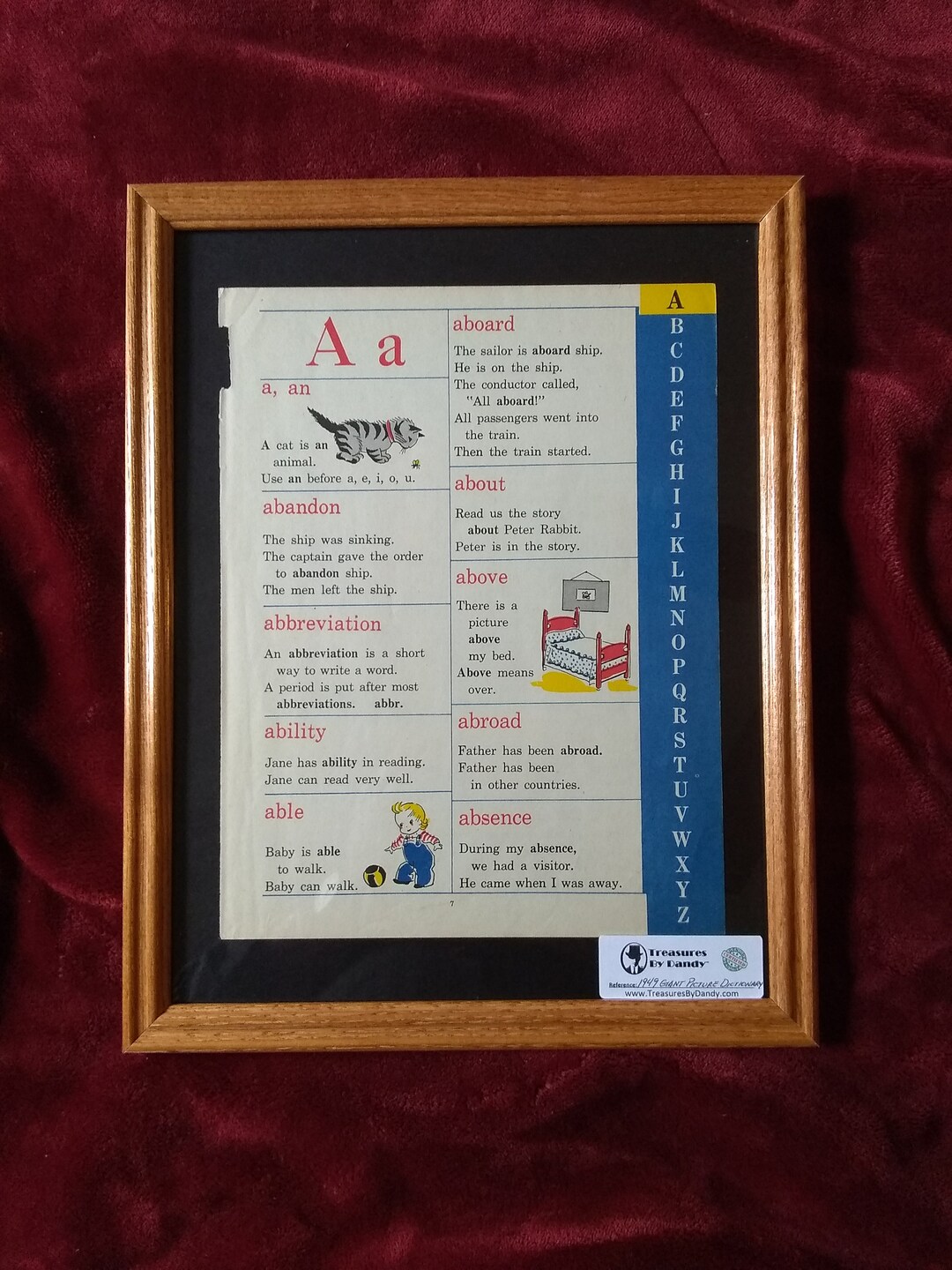 Giant Picture Dictionary for Boys and Girls - the Letter A - 1 - Etsy