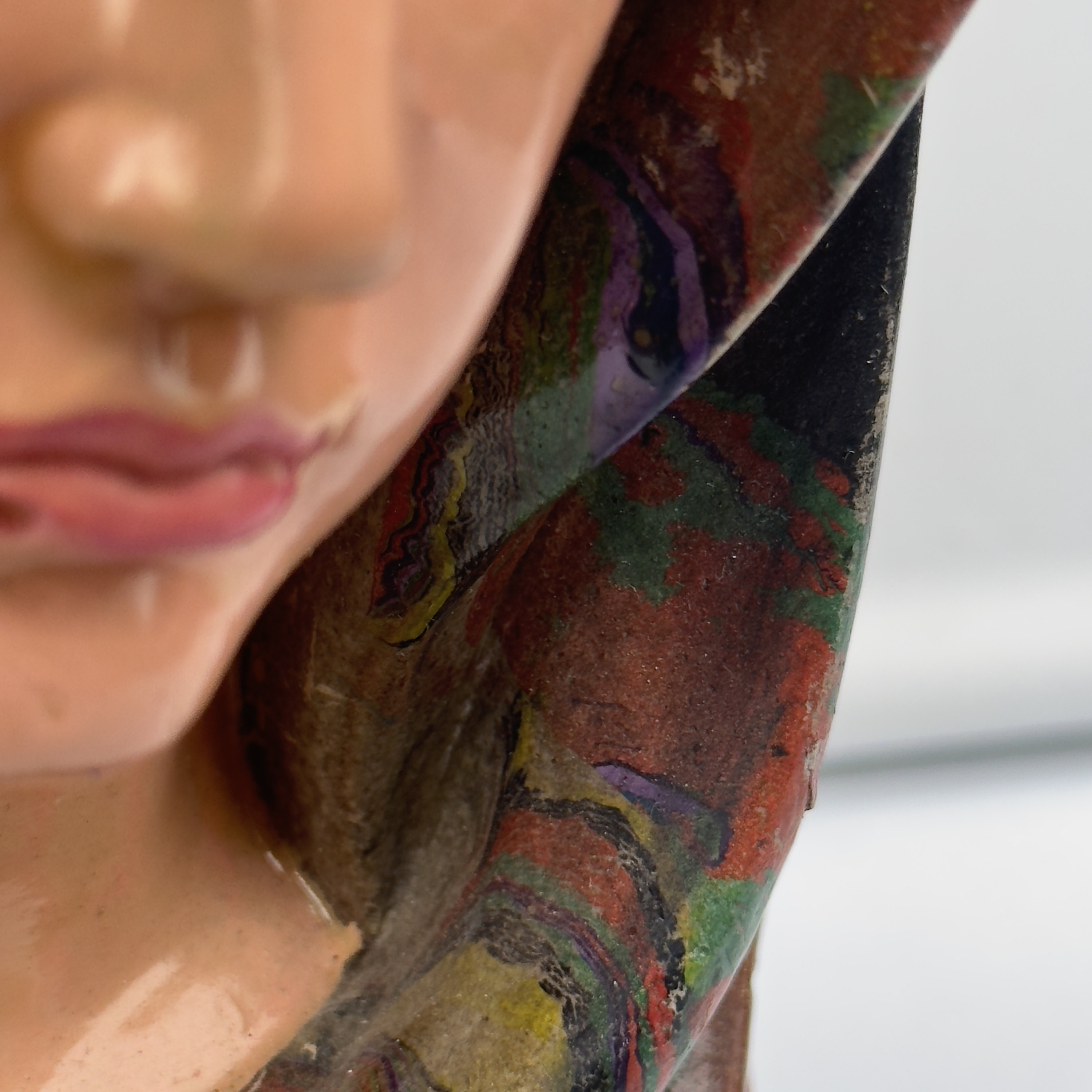 Handcrafted Virgin Mary Statue With Unique Marbling Art Colorful Mother ...