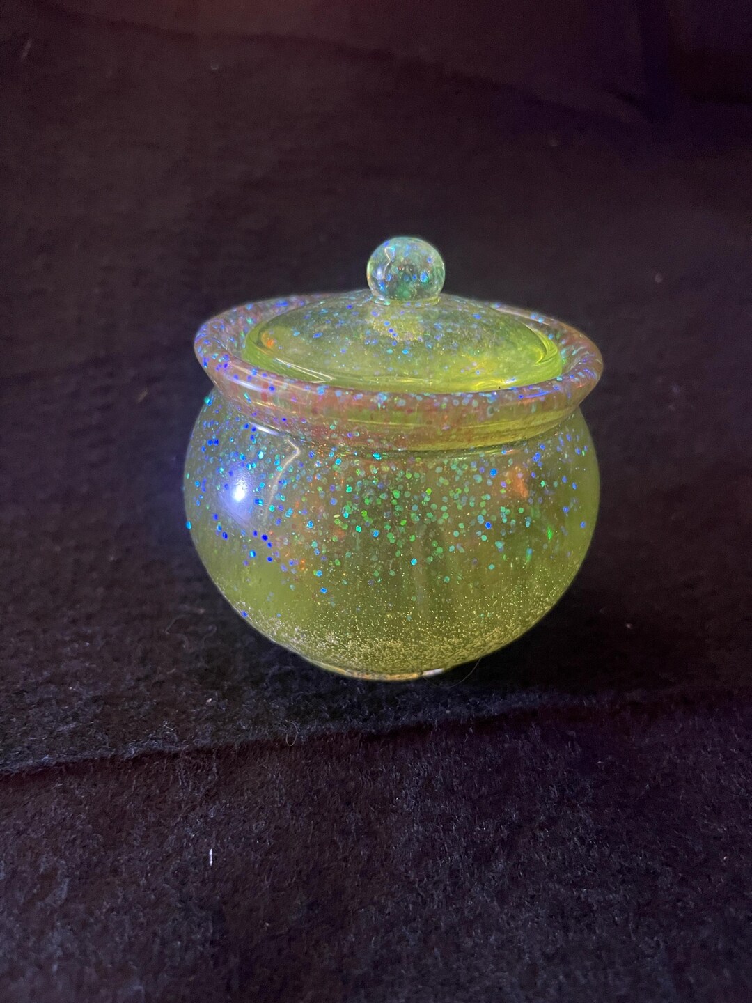4” Resin Cauldron With Lid – Glittery Witch Pot, Spell Jar, Altar Decor ...