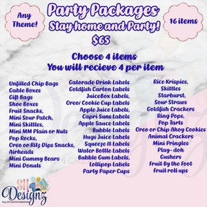 Home Party Party Package Stay at Home Party Birthday Party - Etsy