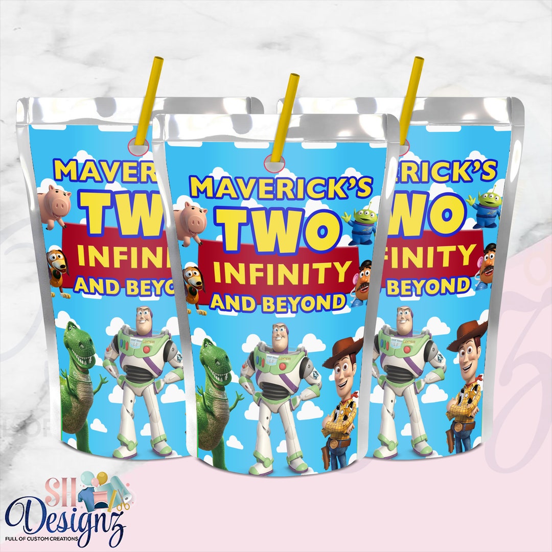 Two Infinity and Beyond Juice Labels, Toy Story Drink Labels, Buzz ...