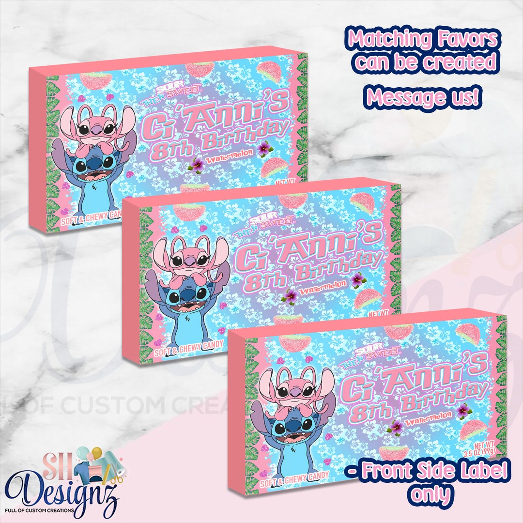 Stitch Birthday Party Candies, Stitch and Angel Birthday Party, Lilo ...