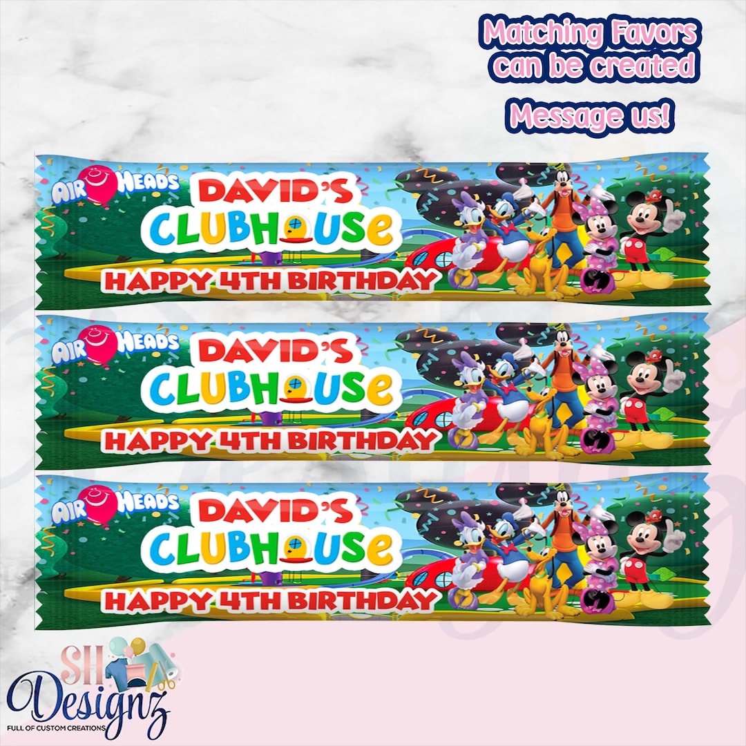 Mickey Mouse Clubhouse Taffy Candy, Mickey Mouse Birthday Party-mickey ...