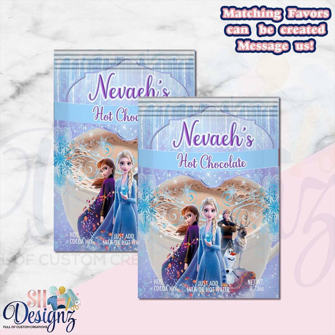 Frozen 2 Hot Cocoa Packet Wrappers, Frozen Anna and Elsa, Frozen 2 ...