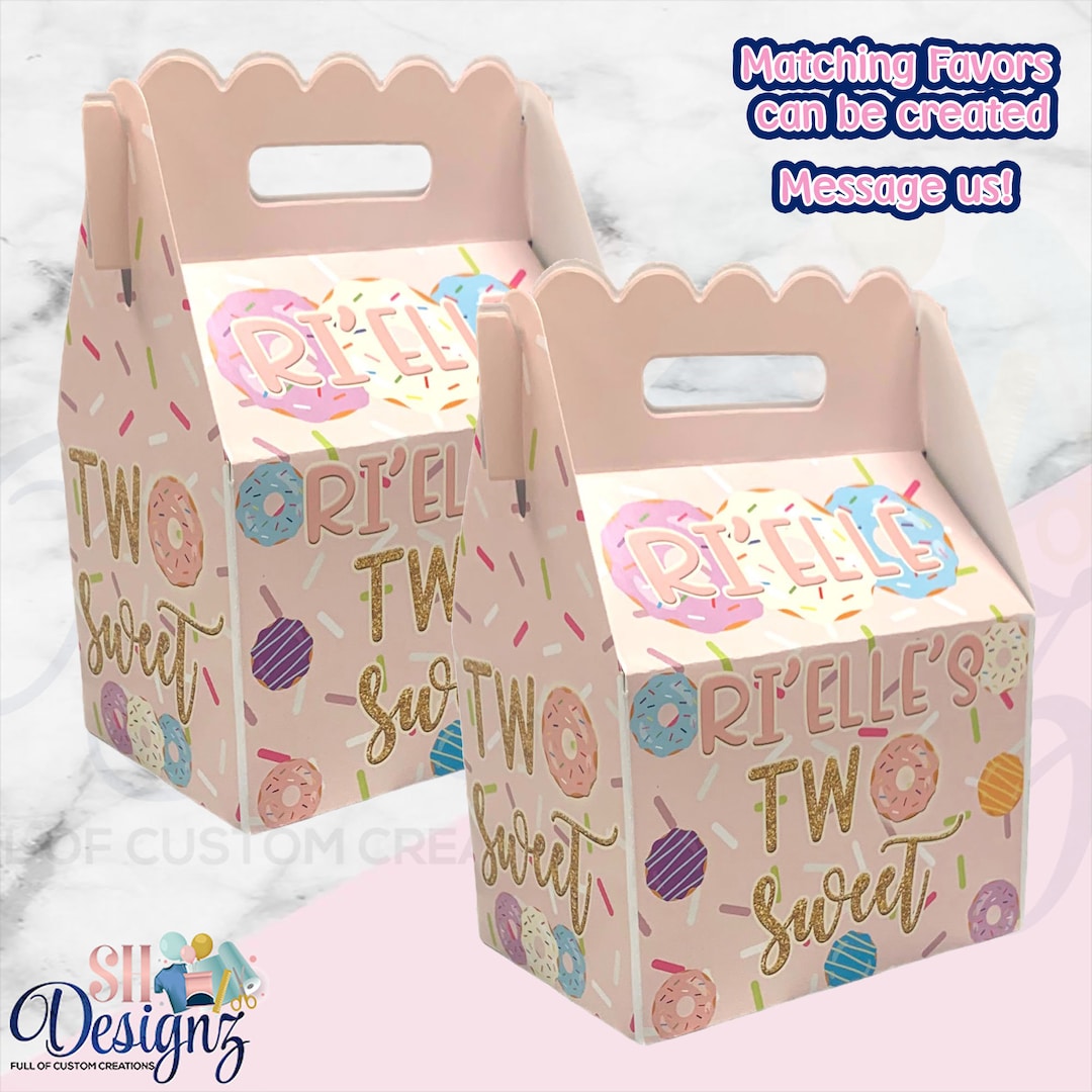 Two Sweet Gable Boxes -two Sweet Party- Two Sweet Birthday Party -two ...