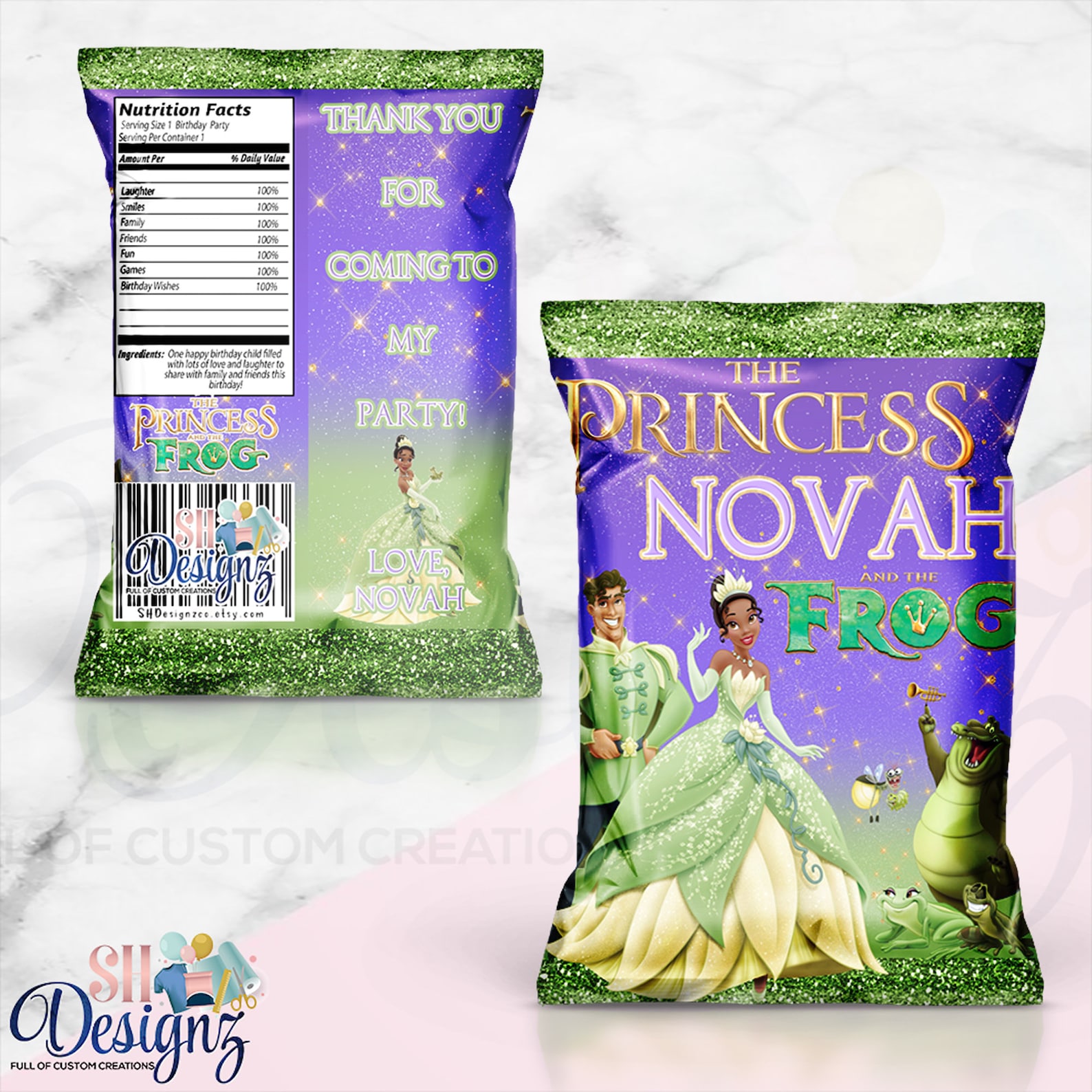 Princess Tiana the Princess and the Frog Chip Bags Princess | Etsy