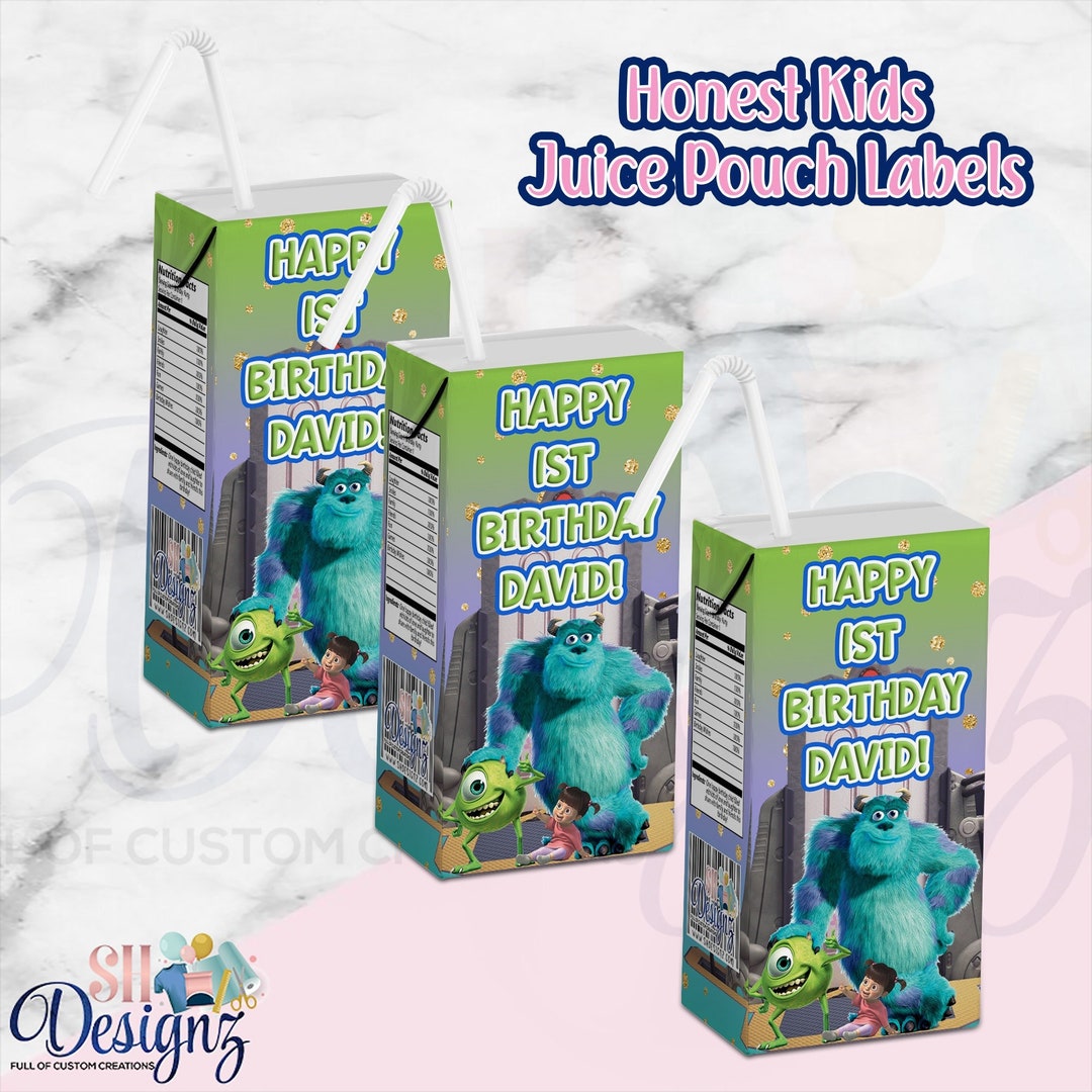 Monsters Inc Birthday Party Drink Labels, Monsters Inc Birthday ...