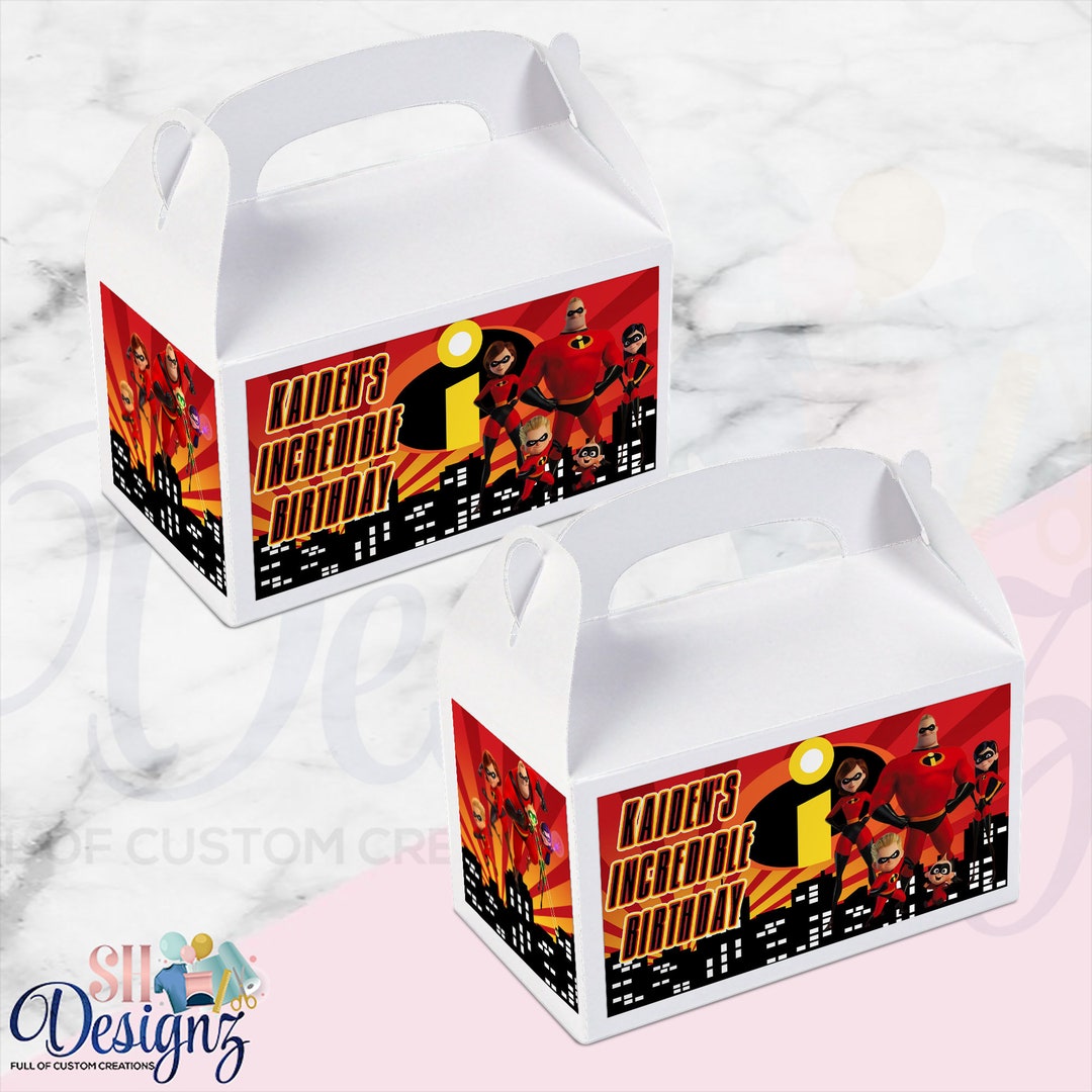 Incredibles Birthday Favor Boxes- Incredibles Birthday Party ...