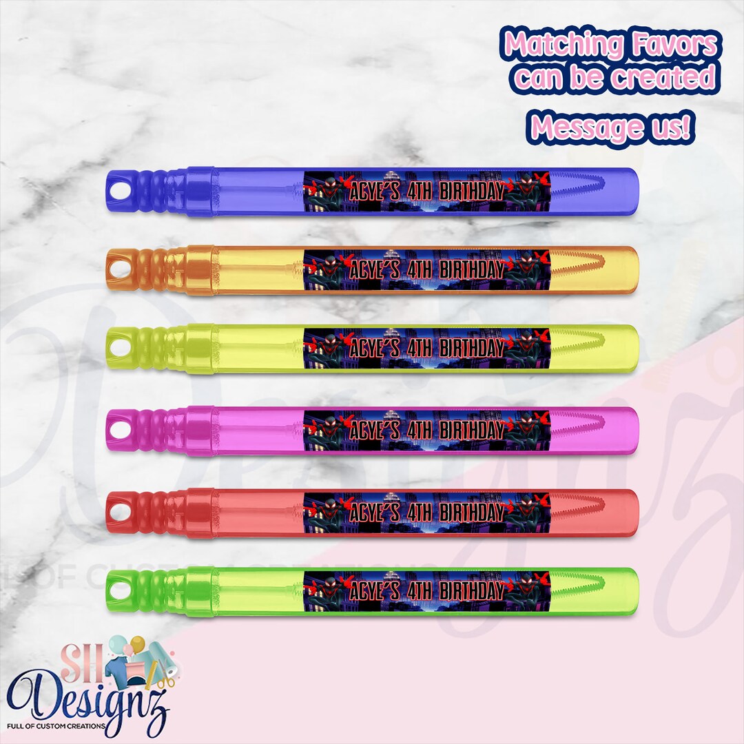 Spiderman Birthday Party Bubble Wands Labels , Spiderman Party ...