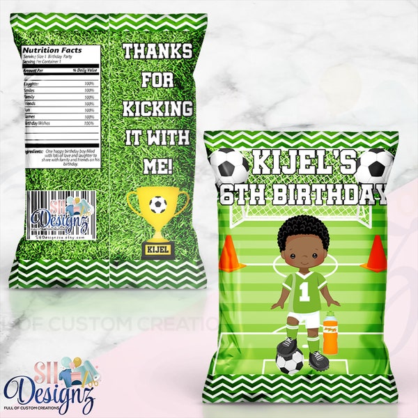 Soccer Chip Bag - Etsy