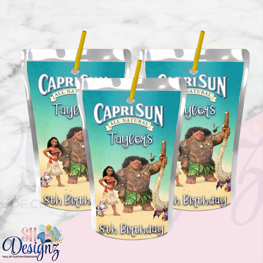 Moana Birthday Party Juice Labels, Moana Birthday Party Drinks, Moana ...