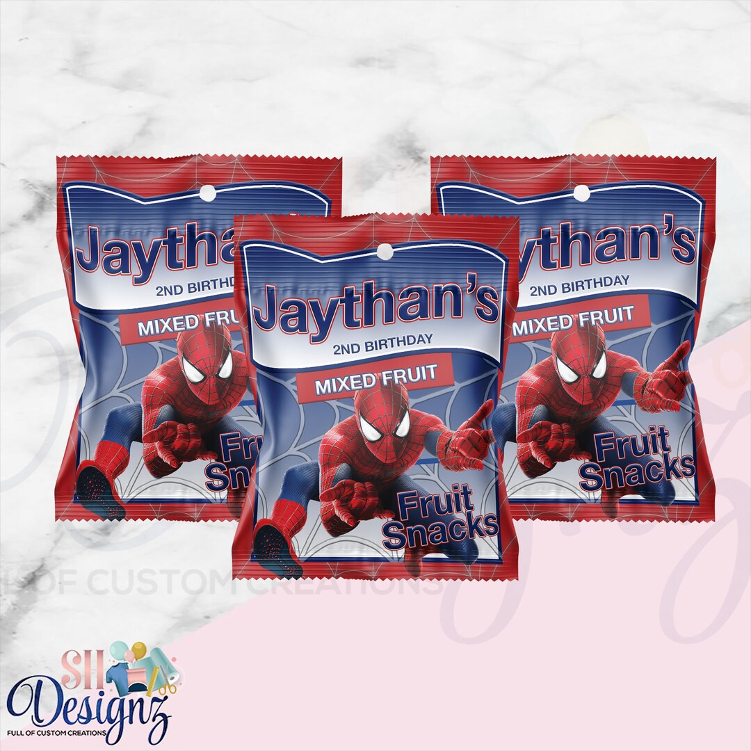Spiderman Birthday Party Candies Favors Treats, Spiderman Party ...