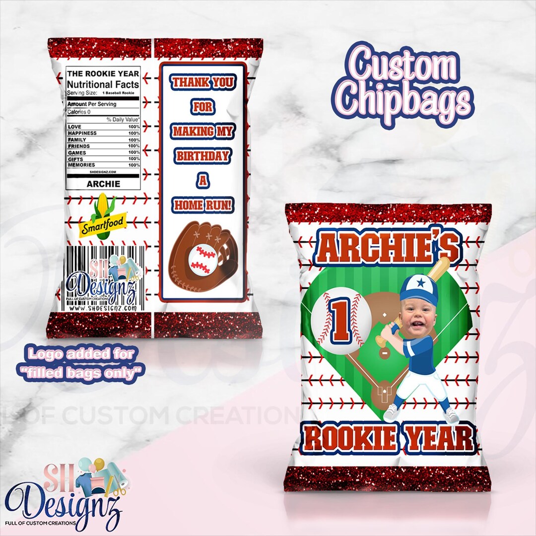 Baseball Chip Bags Birthday Party, Baseball Party, Baseball Theme ...