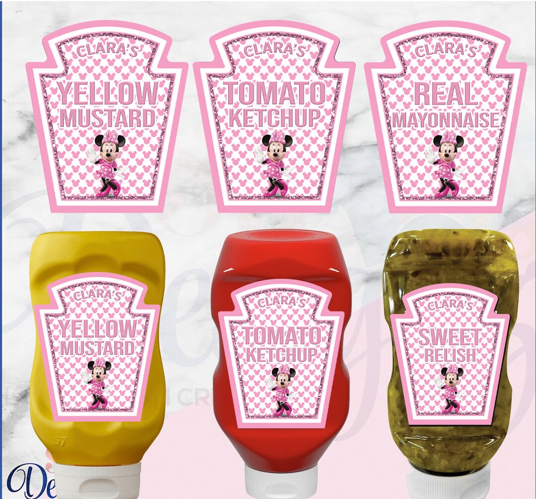 Minnie Mouse Hot Dog Labels, Minnie Mouse Birthday, Minnie Mouse Party ...