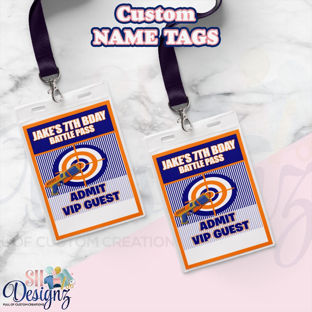 Dart Gun Party Name Tags, Dart Gun Party Invitations, Dart Gun Birthday ...