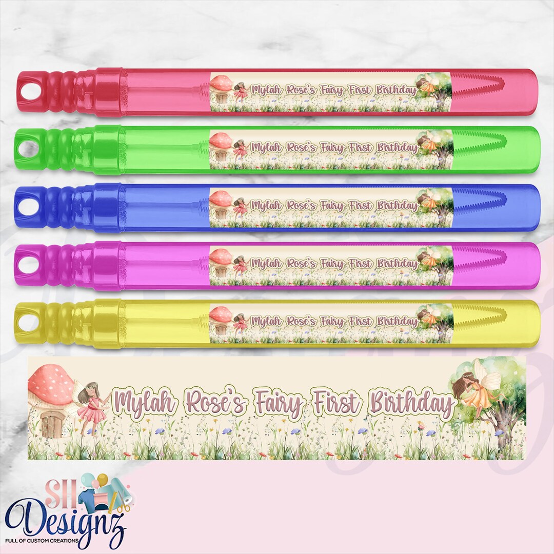 Fairies Bubble Wand Labels Fairy Birthday Party Labels Fairies Party ...