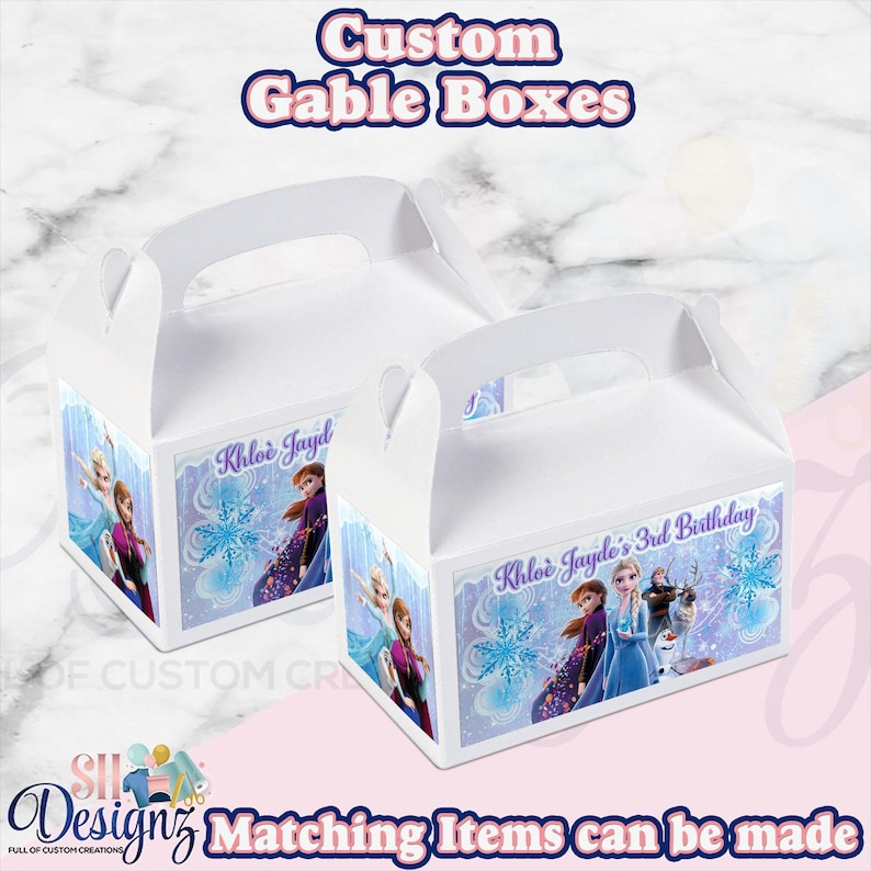 Frozen 2 Gable Boxes, Frozen Gift Boxes, Frozen Birthday Party, Frozen ...