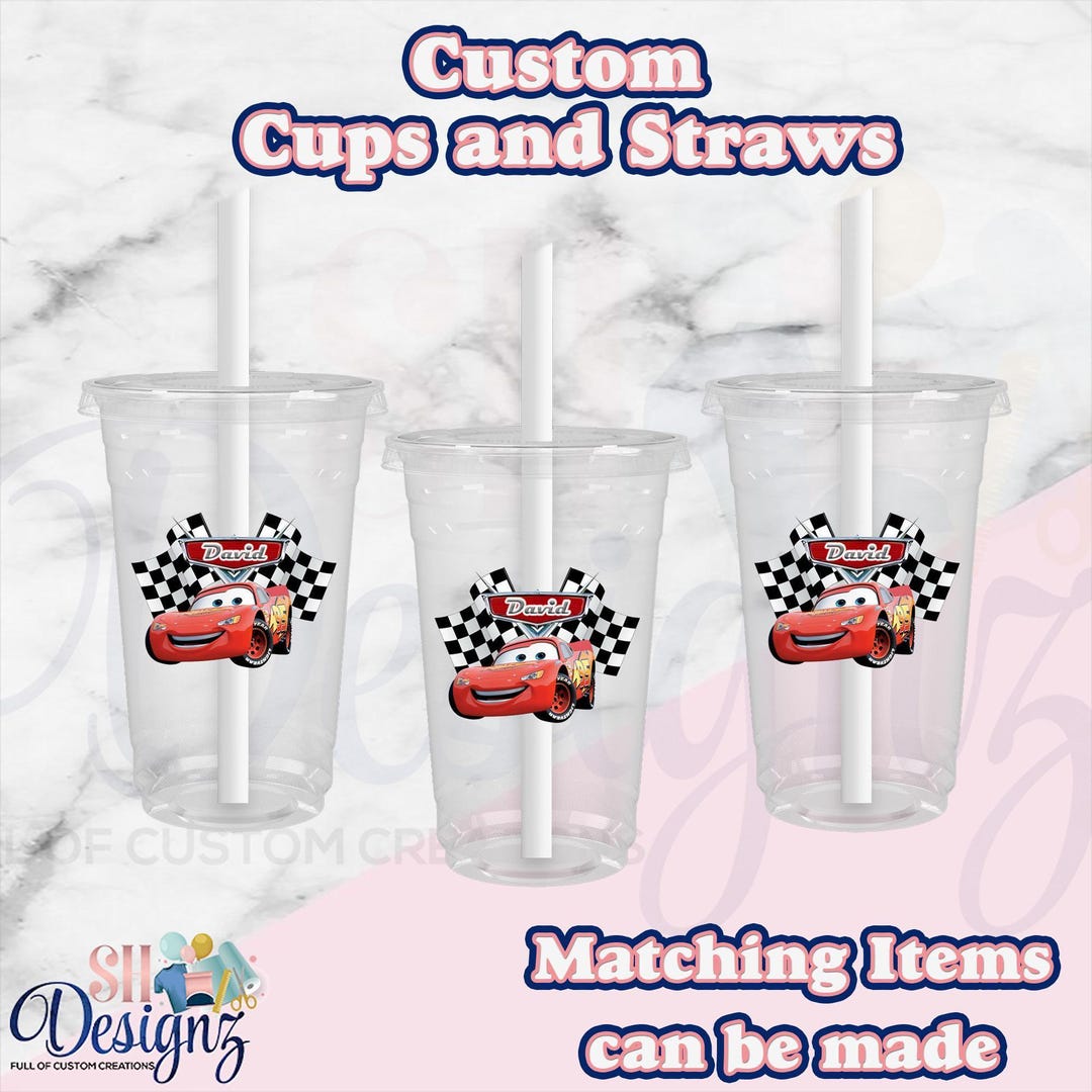 Cars Cups, Cars Birthday Party Cups and Straws- Cars Cups in Sets of 12 ...