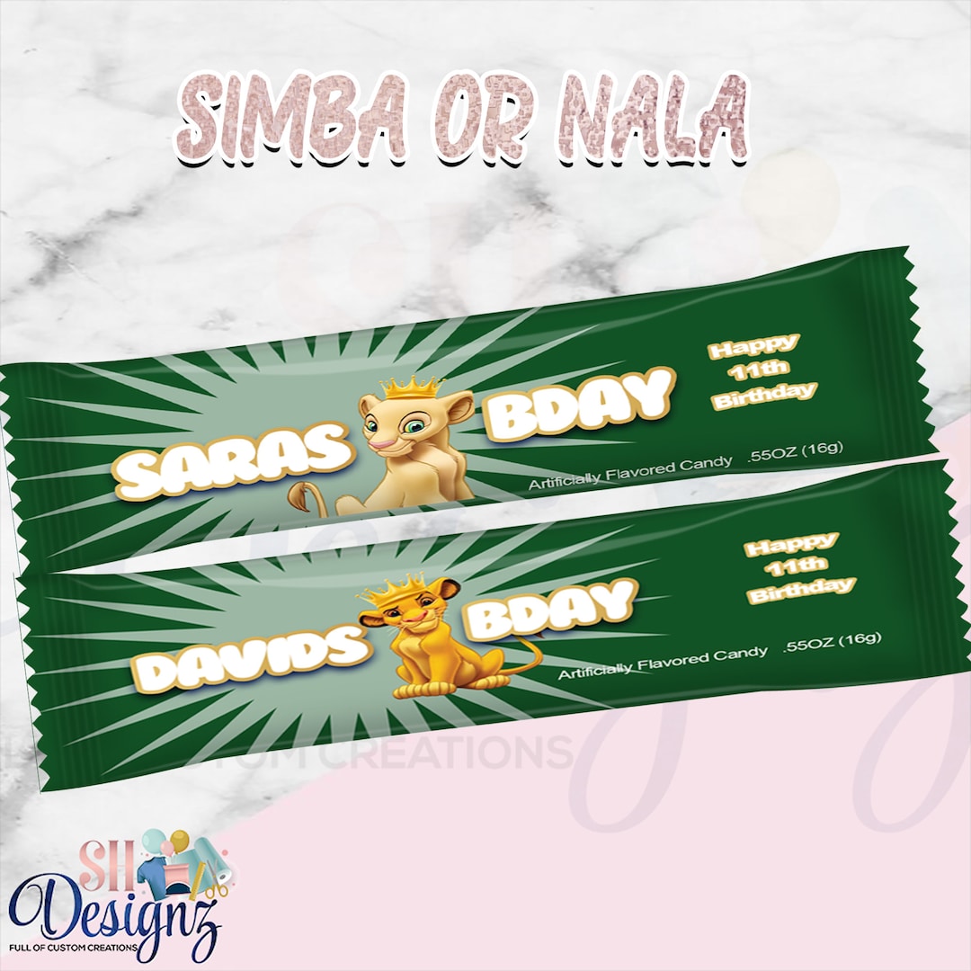 Lion King Birthday Party Taffy Candy Simba Nala Treats Favors Lion King ...