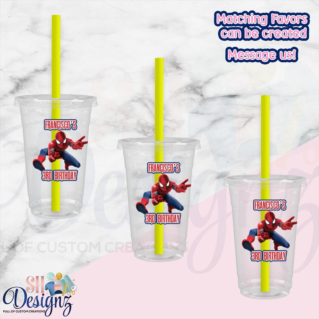 Spiderman Cups, Spiderman Birthday Party Cups and Straws, Spiderman ...