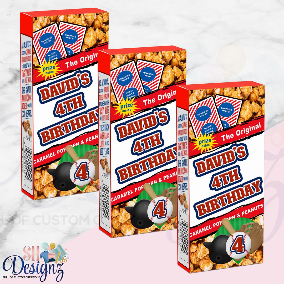 Baseball Popcorn Baseball Party Baseball Birthday - Etsy