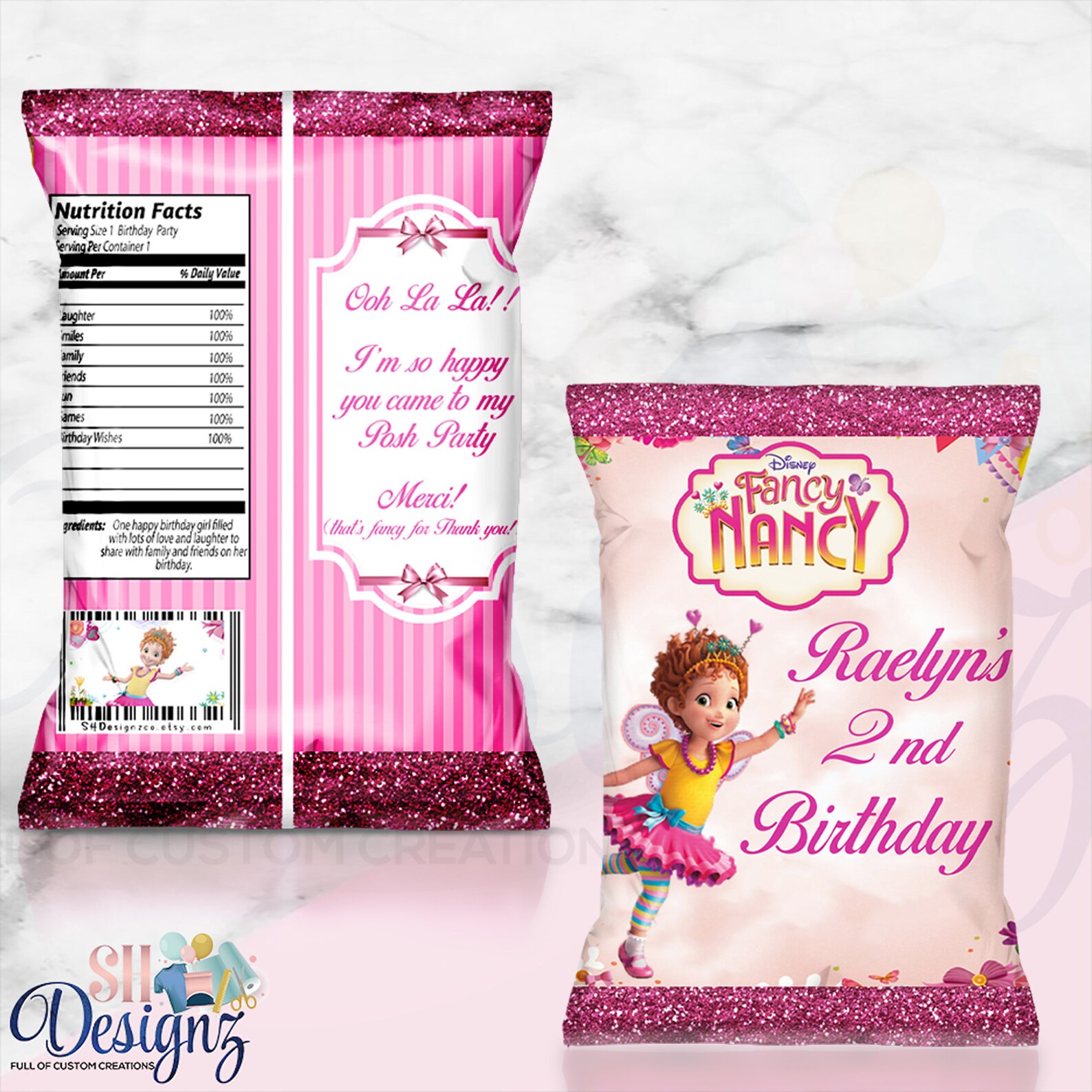 Fancy Nancy Chip Bags Favor Bags Fancy Nancy Chip Bags - Etsy