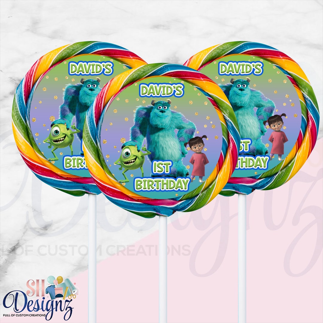 Monsters Inc Birthday Party Lollipop Labels, Monsters Inc Birthday ...