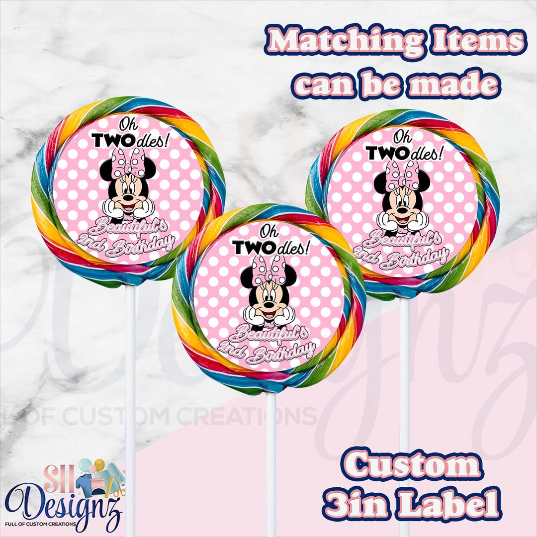 Minnie Mouse Lollipop Labels, Minnie Twodles, Minnies Birthday Labels ...