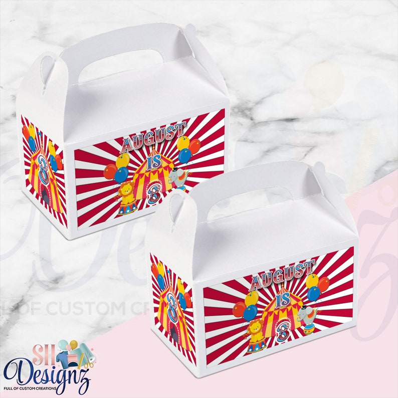 Circus Gable Boxes Circus Birthday Party Circus Party - Etsy
