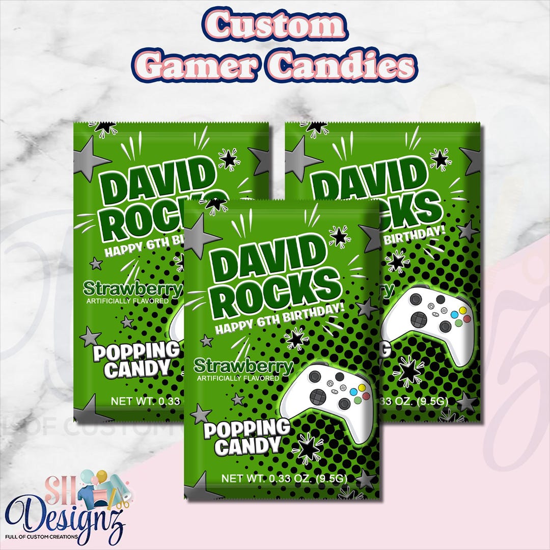 Video Game Birthday Party Themed Pop Rocks Candy Treats- Video Game ...