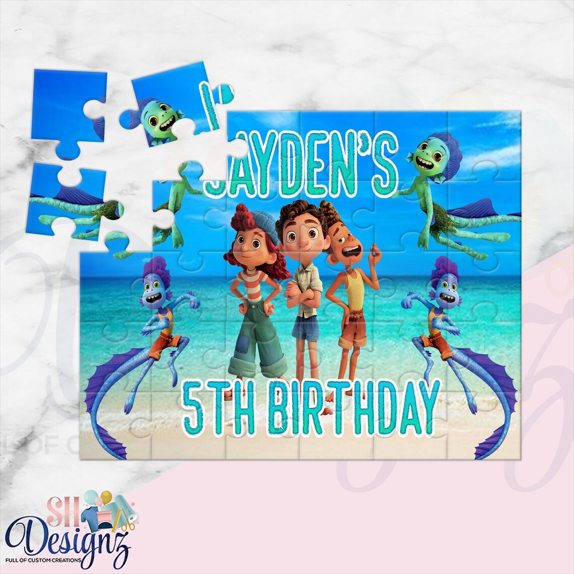 Luca Theme Birthday Puzzles Luca Partyluca Birthday Luca | Etsy