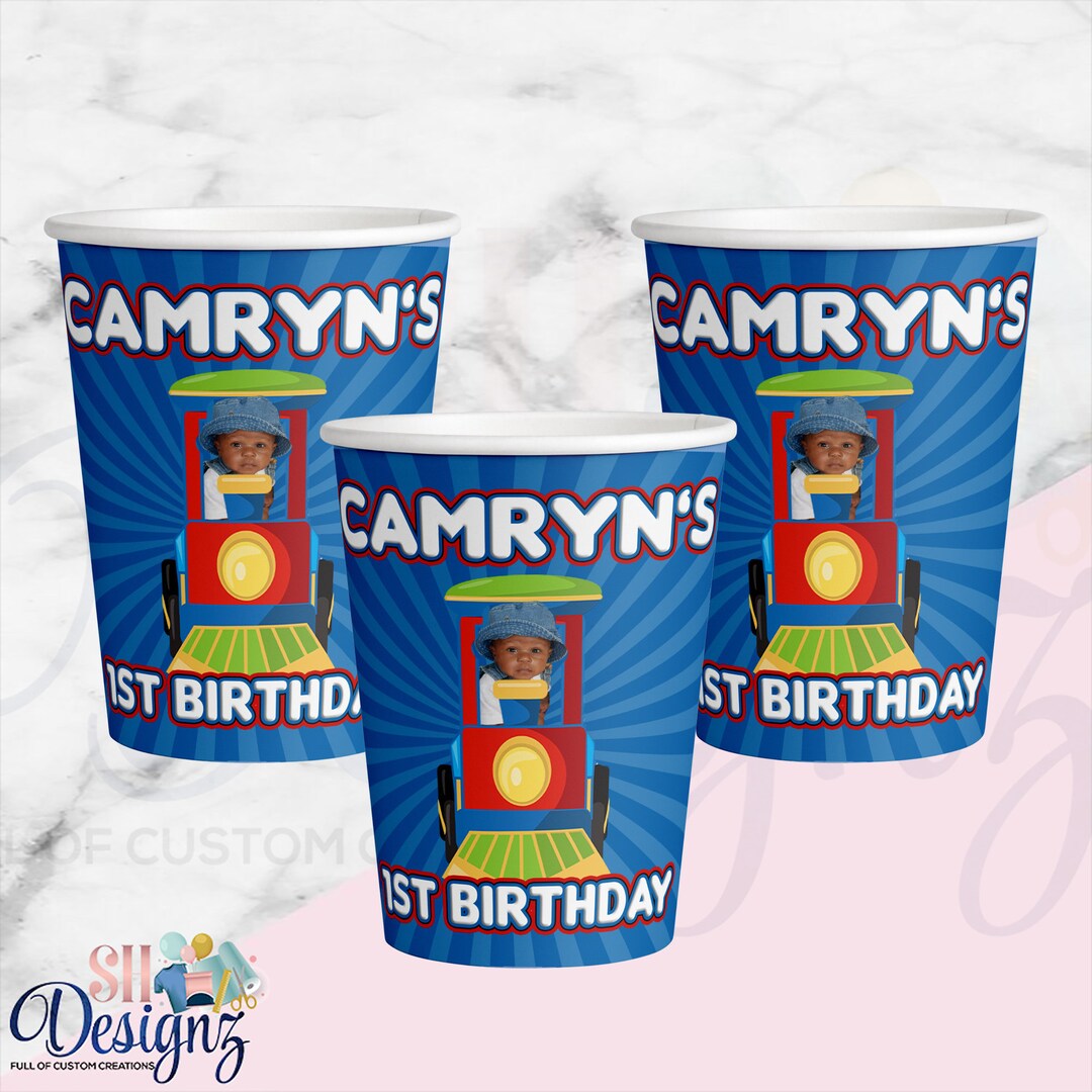 Train Birthday Party Cups, Train Birthday Party, Train Birthday Favors ...