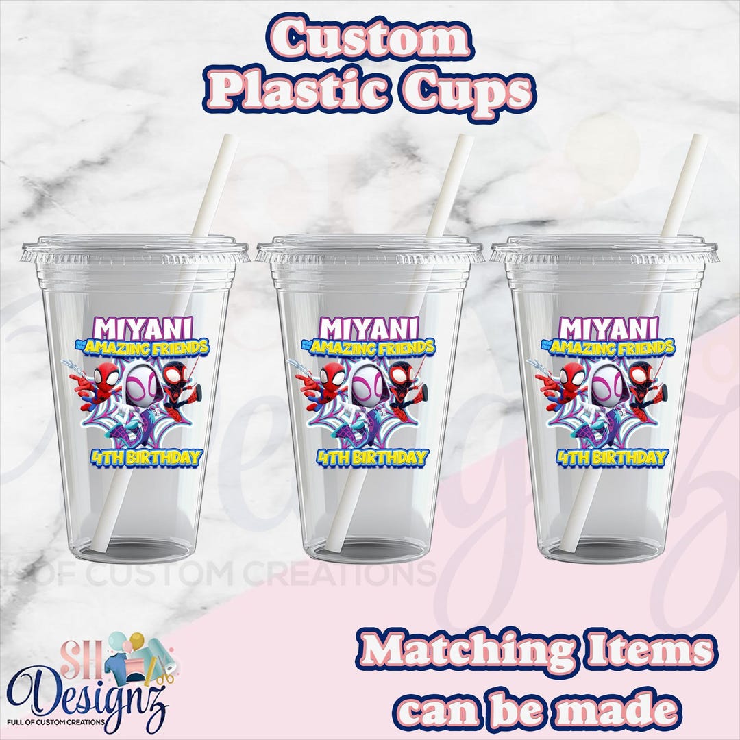 Ghost Spider Birthday Party Cups and Straws, Gwen Ghost Spider Party ...
