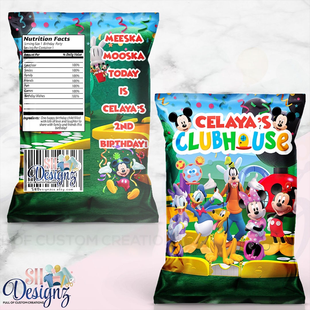 Mickey Mouse Clubhouse Birthday Chip Bags, Mickey Mouse, Mickey Mouse ...