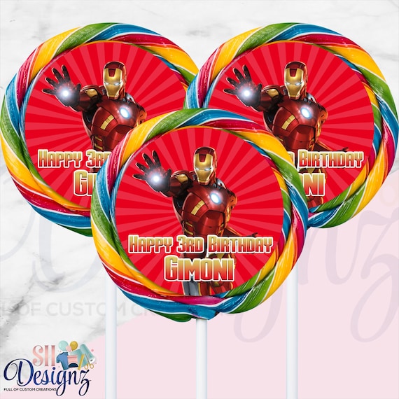 Ironman Birthday Party Lollipop Labels Ironman Party - Etsy