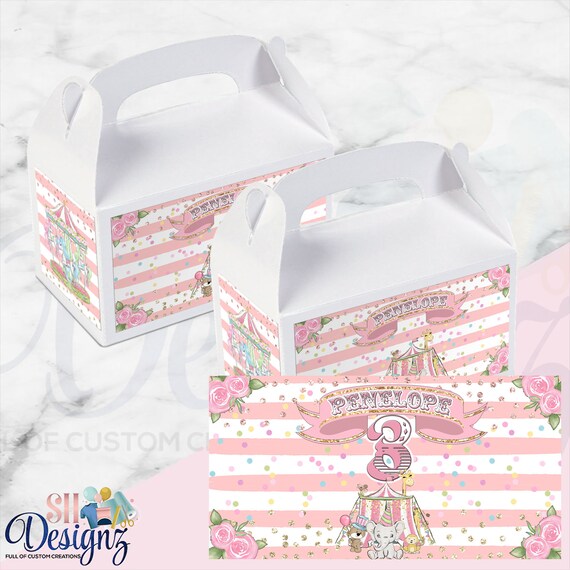Carnival Pink Gable Boxes Circus Pink Party Circus Party | Etsy