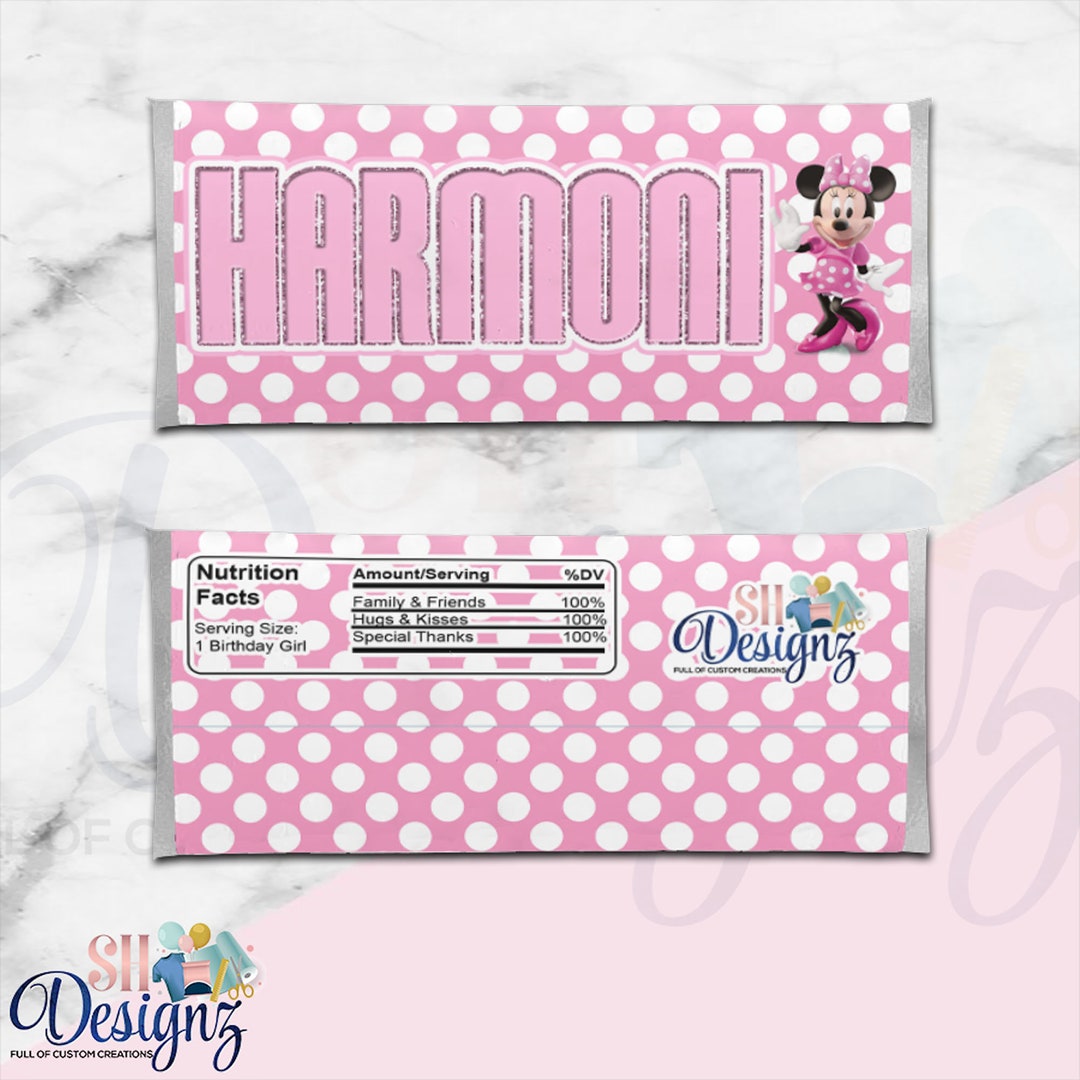 Minnie Mouse Candy Chocolate Candy Bar, Minnie Mouse Party Candies ...