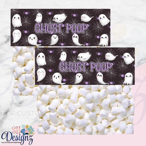 Halloween Ghost Poop Treat Bag Toppers Halloween Labels - Etsy