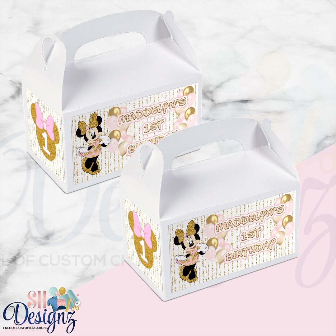 Minnie Mouse Gable Boxes Minnie Mouse Party Minnies Boutique Birthday Party Minnie Mouse ...