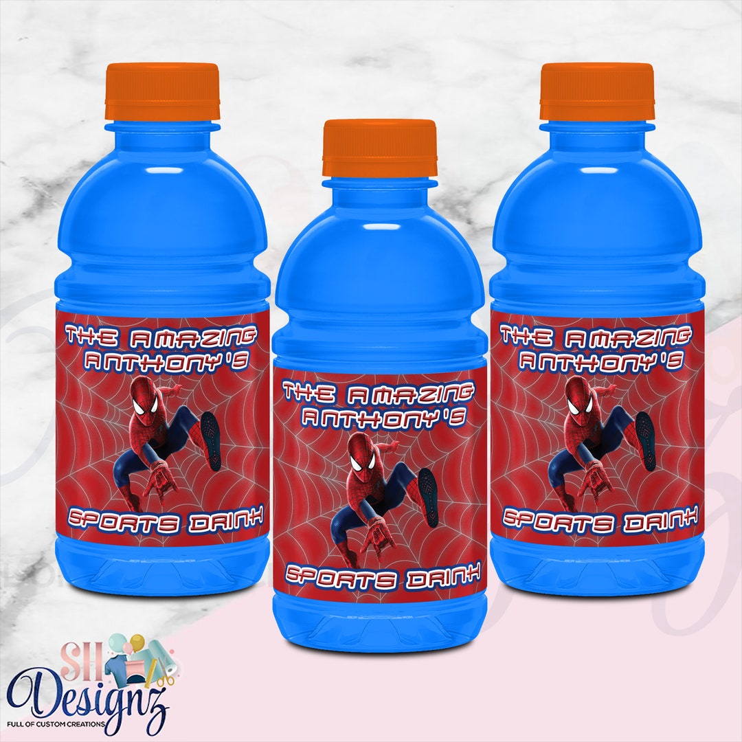 Spiderman Birthday Party Sports Labels, Spiderman Party, Spiderman ...