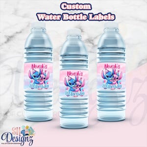 Stitch Birthday Party Water Bottle Labels, Lilo and Stitch Angel Party ...